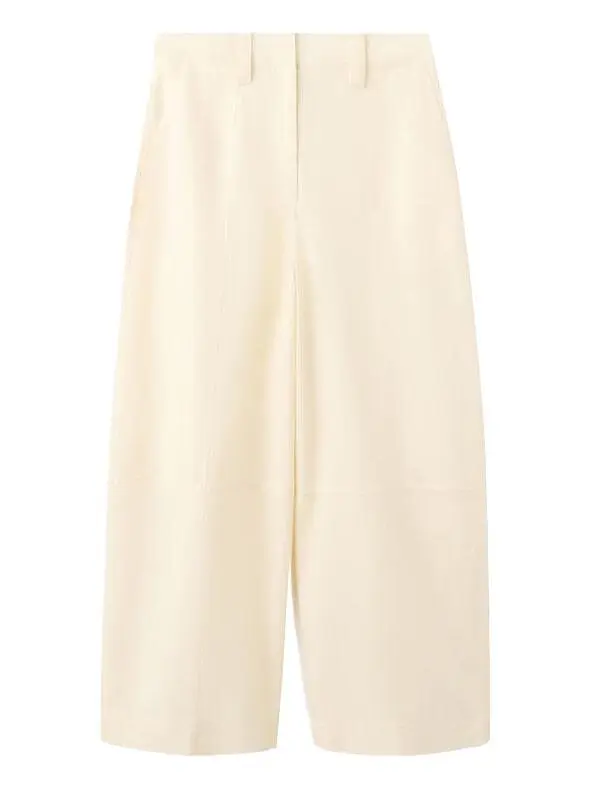 Mango Linen & Cotton Balloon Pants - Ecru