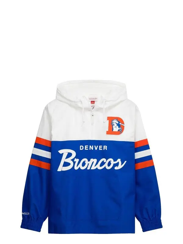 Mitchell & Ness Denver Broncos Head Coach Anorak Quarter-zip Windbreaker Jacket - Royal