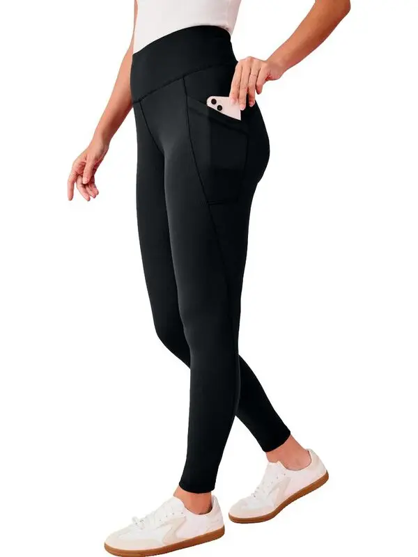 Roaman's Soft Sculpt Side Pocket Legging - Black