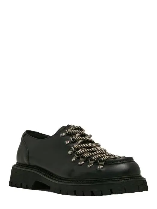 Steve Madden Campello Leather Moc Toe Oxford - Black Leather