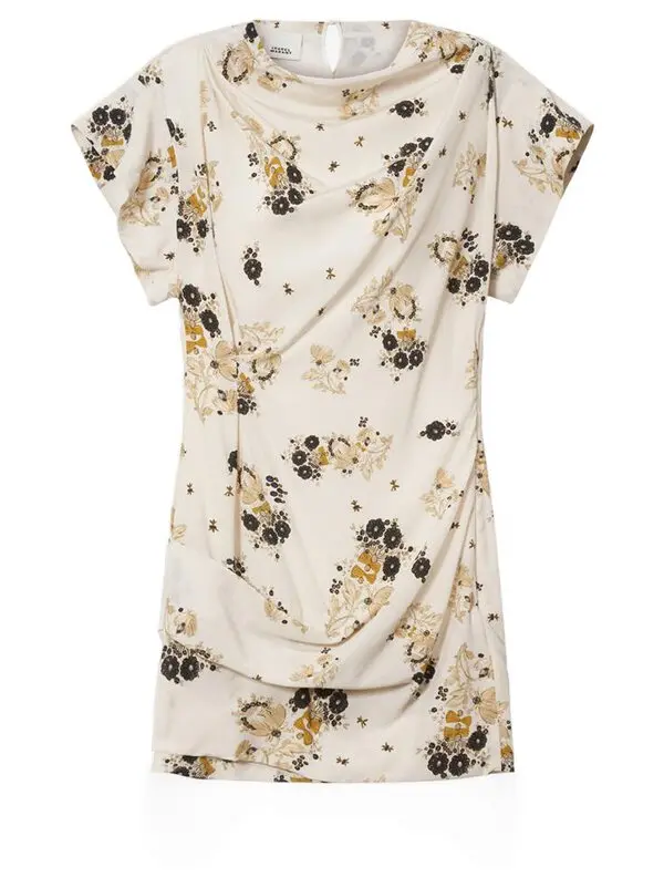 Isabel Marant Étoile Floe Silk Printed Dress - Ecru