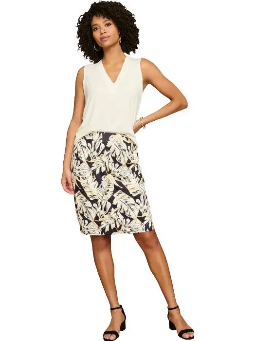 Roaman's Ultrasmooth® Fabric V-neck Tank - Ivory