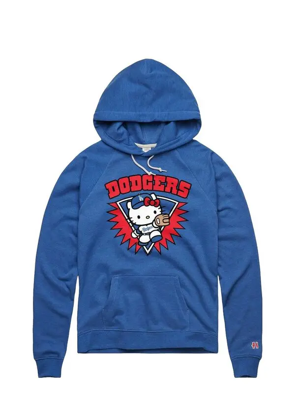 HOMAGE Hello Kitty X Los Angeles Dodgers Throw Burst Tri-blend Hoodie - Royal
