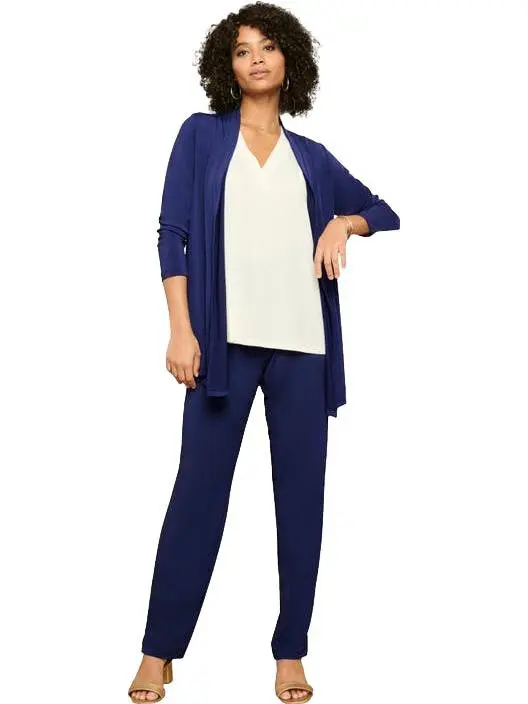 Roaman's Ultrasmooth® Fabric Straight Leg Pant - Navy