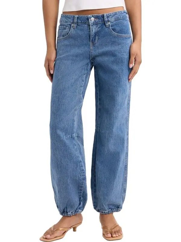 FADE OUT LOUD Baggy Balloon Jeans - Medium Wash
