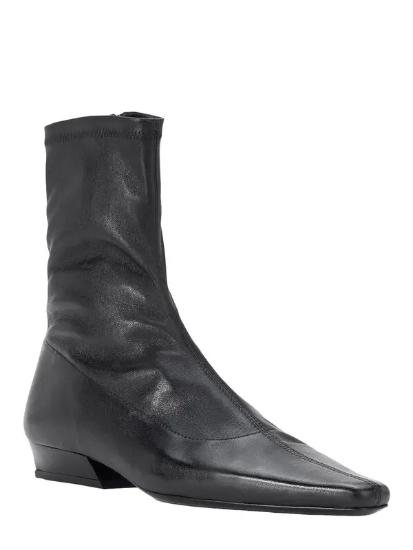 Staud Wally Sock Bootie With Square Toe And Flat Heel - Black