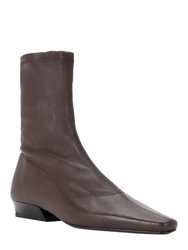 Staud Wally Sock Bootie With Square Toe And Flat Heel - Espresso