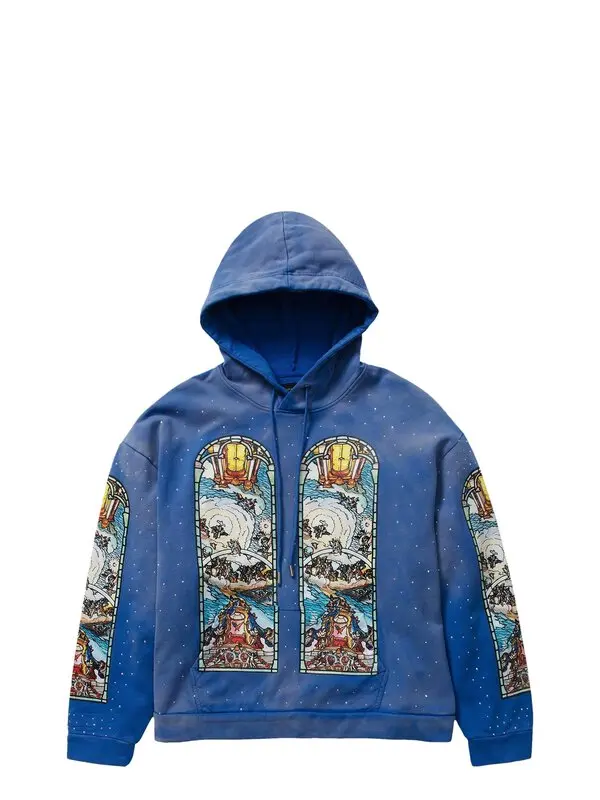 WHO DECIDES WAR Chalice Embroidered Hooded Sweatshirt - Blue
