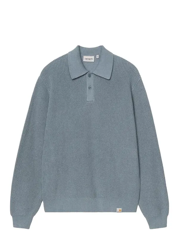 Carhartt Work In Progress Long-sleeve Miles Polo 'shady - Blue