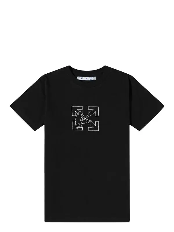 Off-White Logo Slim Fit Short Sleeve T-shirt - Black