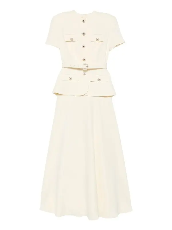 SELF-PORTRAIT Embellished Button-front Maxi Dress - Yellow
