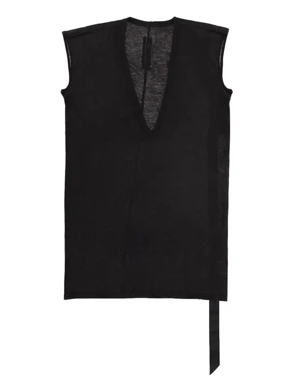 Rick Owens Sleeveless Deep V-neck Longline Top - Black
