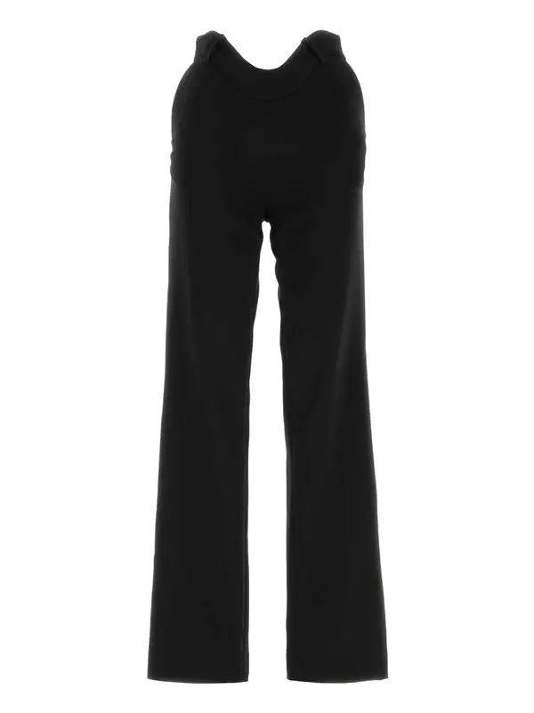 JEAN PAUL GAULTIER Tailored Trousers With Wavy Waistband - Black