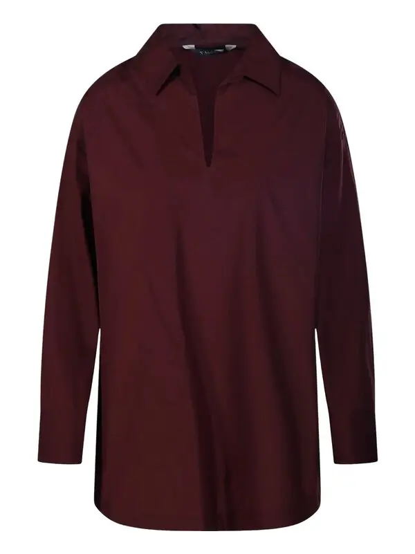 Max Mara Cotton Shirt With Classic Collar - Red