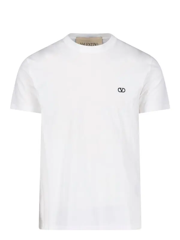 Valentino Garavani Logo-embroidered Cotton T-shirt - White