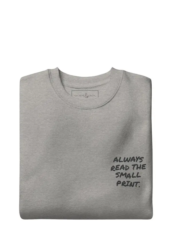 ANCHOR & CREW Organic Cotton Sweatshirt With Small Print Annotations - Grey