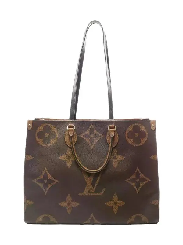LOUIS VUITTON 2021 Monogram Reverse Giant Onthego Gm Satchel - Brown