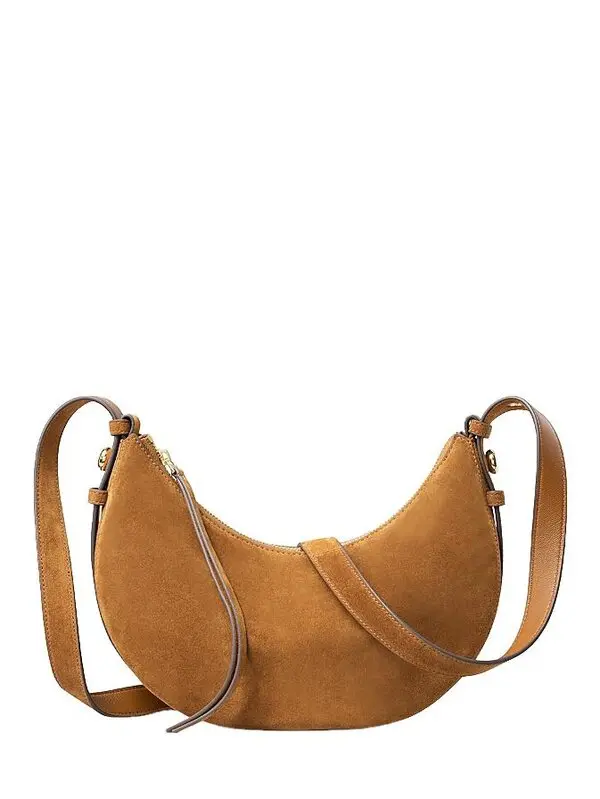 Tory Burch Romy Suede Shoulder Bag - Caramel