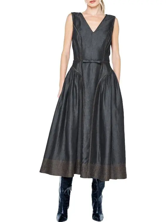 CIEBON Bruni Sleeveless Fit & Flare Dress - Black