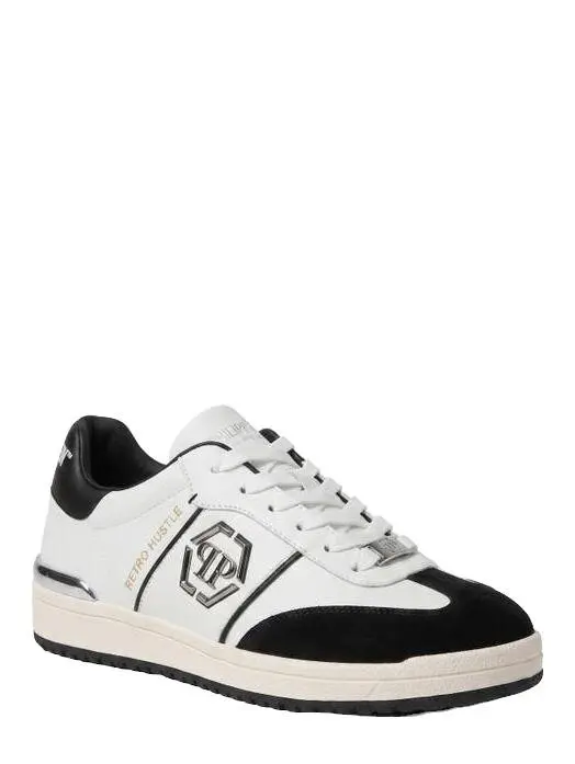 Philipp Plein Retro Hustle Bicolor Low Top Sneakers - White/black