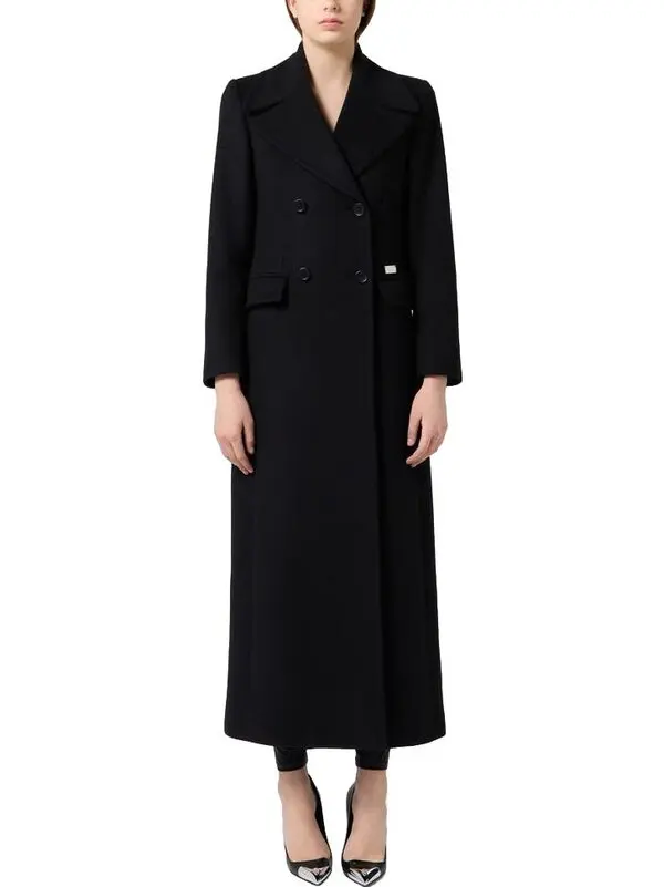 Philipp Plein Duke Long Coat Baroque Skull - Black