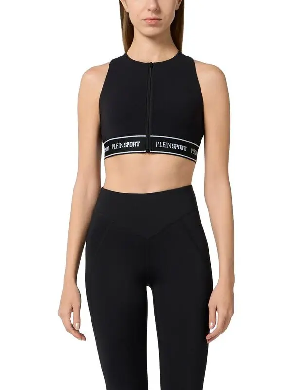 PLEIN SPORT Fleece Bra Top - Black