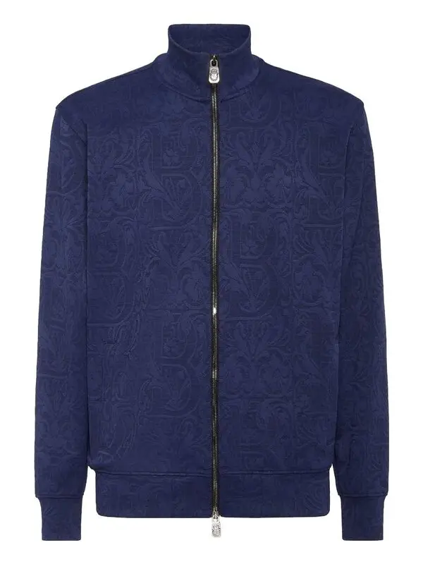 BILLIONAIRE Jacquard Tracksuit Jacket - Navy