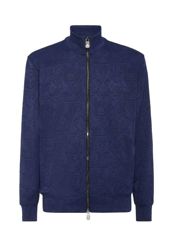 BILLIONAIRE Jacquard Tracksuit Jacket - Navy