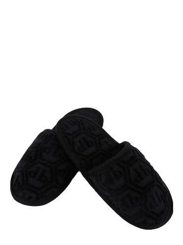 Philipp Plein Hexagon Flat Slippers - Black