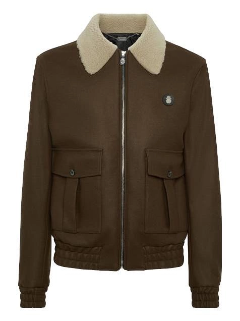 BILLIONAIRE Shearling Wool Jacket - Brown