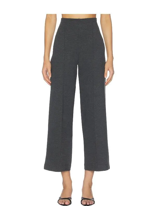 RIPLEY RADER Ponte Knit Cropped Straight Leg Pant - Charcoal