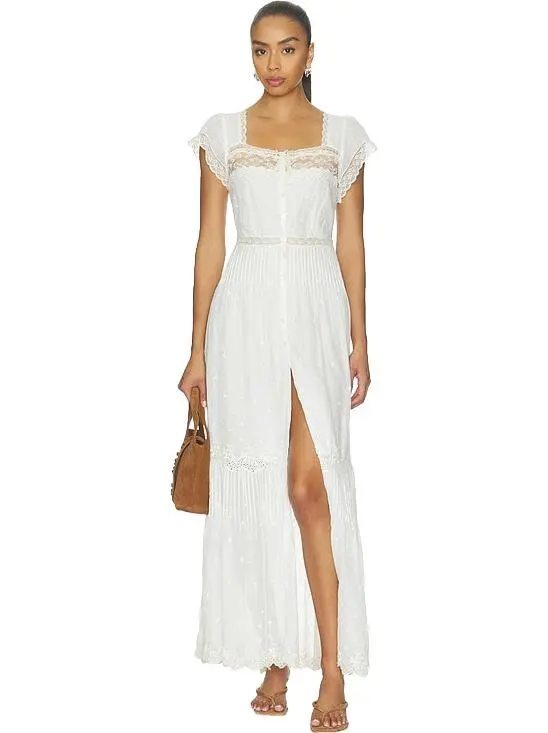 LoveShackFancy Georgine Maxi Dress - Ivory