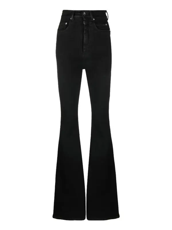 Rick Owens Flared Denim Jeans - Black