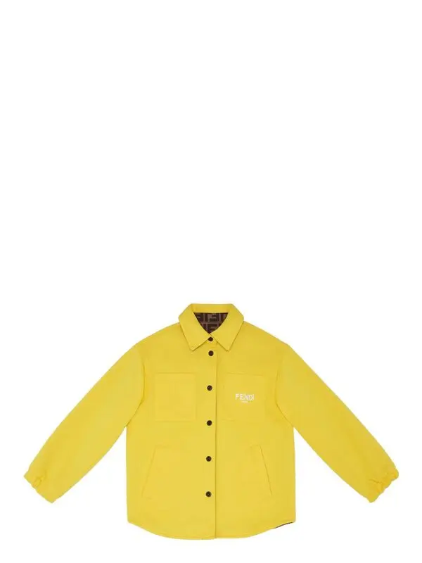 Fendi Fleece And Ff Nylon Reversible Shirt Jacket - Yellow