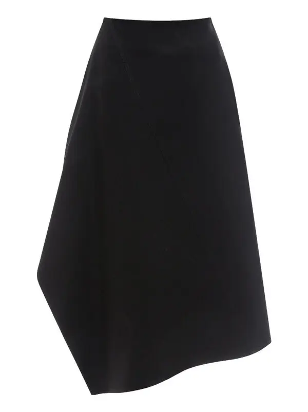 Bottega Veneta Asymmetric Midi Skirt - Black
