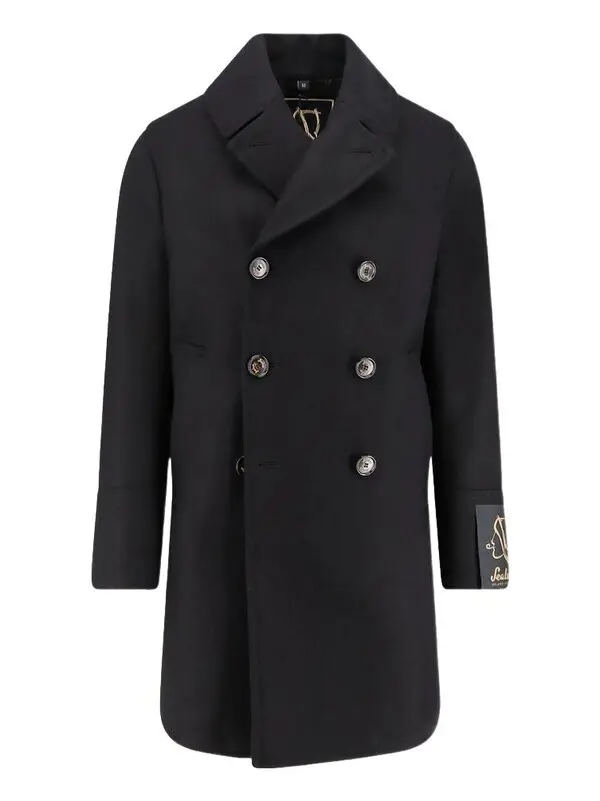 SEALUP Double-breasted Wool Coat - Black