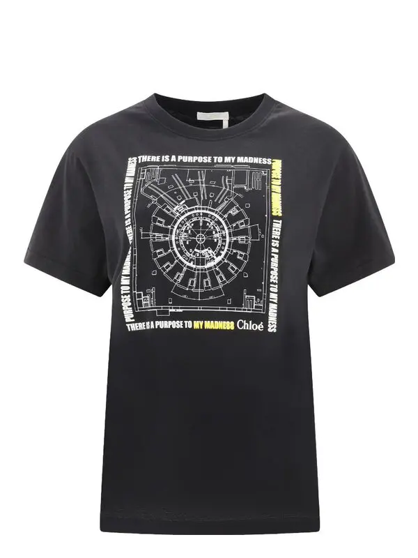 Chloé Short Sleeve Graphic T-shirt - Black