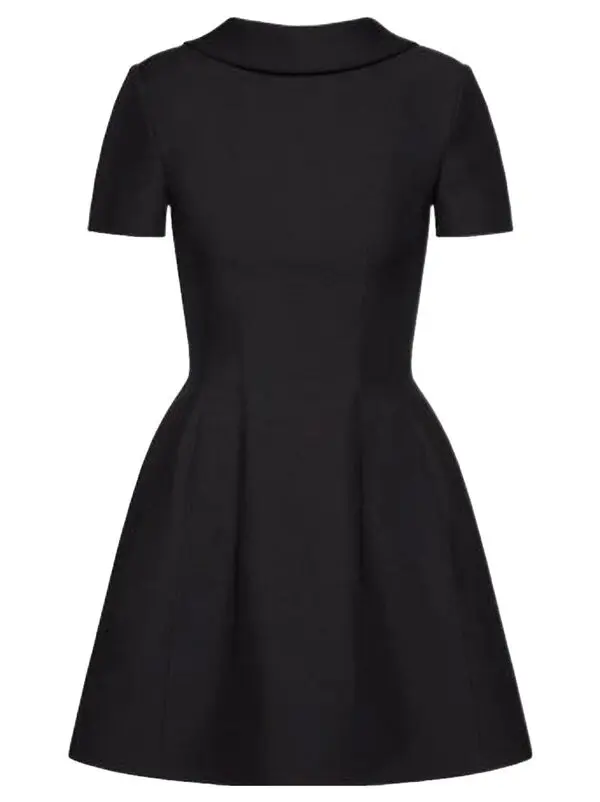 Valentino Garavani Short Sleeve Collared Dress - Black
