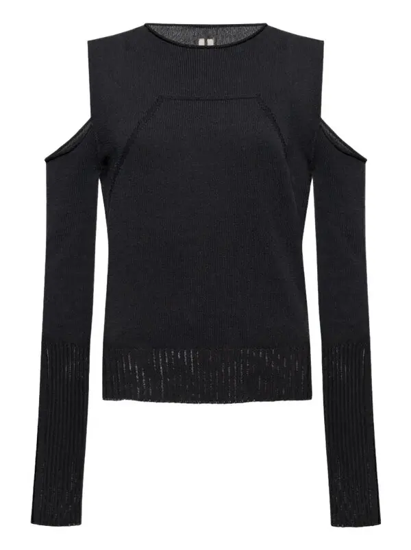 Rick Owens Cut-out Cotton Jumper - Black