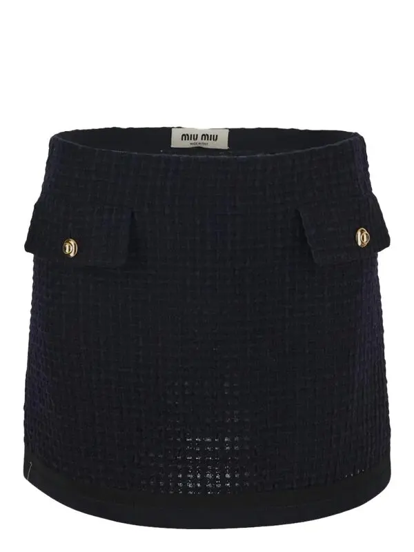 Miu Miu Decorative Button Skirt - Blue