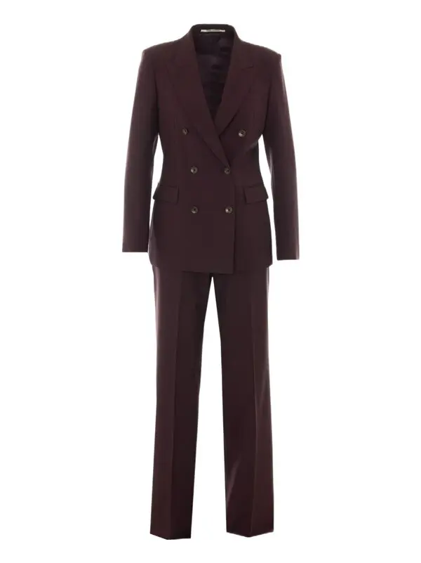 Tagliatore Double-breasted Suit Set With Notch Lapels - Black