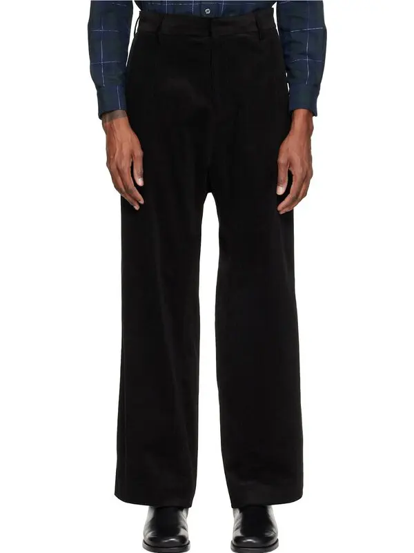 STEFAN COOKE Cord Tux Trousers - Black