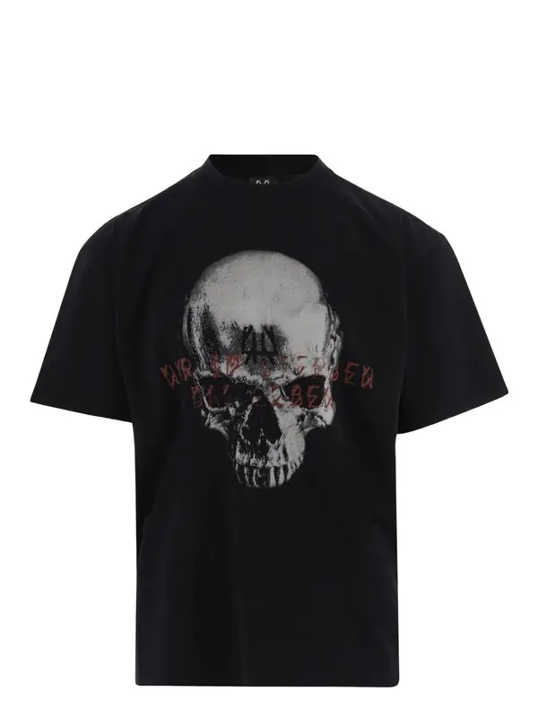 44 LABEL GROUP Skull Print T-shirt - Black