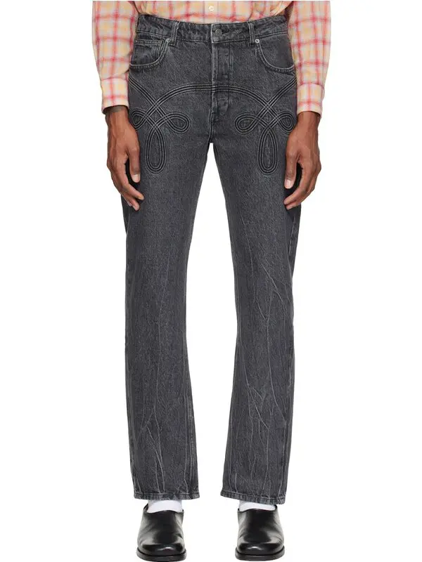 STEFAN COOKE Braided Jeans Black Wash - Charcoal
