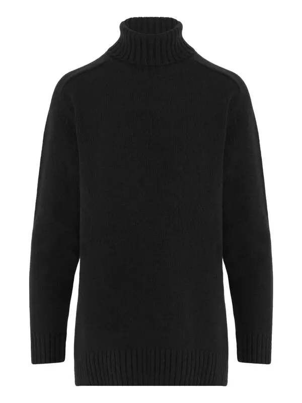 Bruno Manetti Ribbed Turtleneck Knitted Sweater - Black