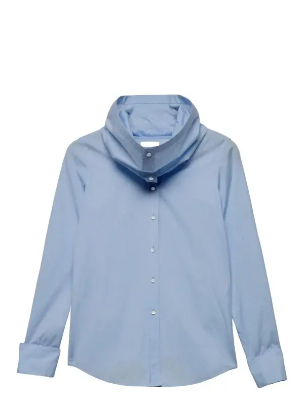 7 For All Mankind High-neck Long-sleeve Shirt - Light Blue