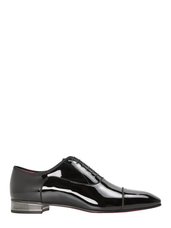 CHRISTIAN LOUBOUTIN Patent Leather Lace-up Shoes - Black