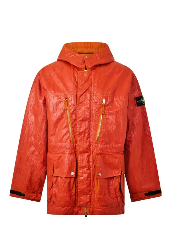 Stone Island Hooded Utility Jacket - Red