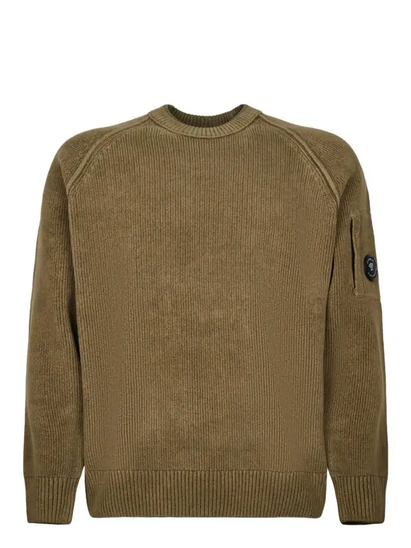 C.P. COMPANY Lens Pocket Knitted Sweater - Green