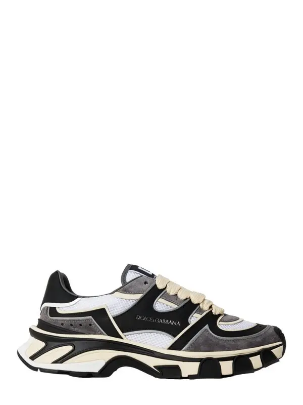 Dolce & Gabbana Chunky Platform Sneakers With Paneled Design - White/black
